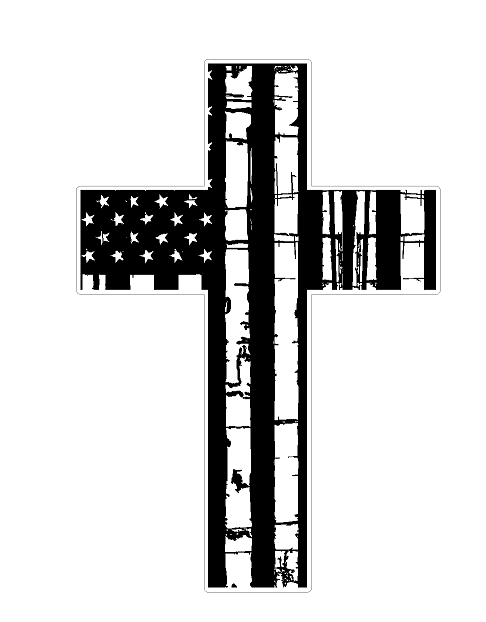Distressed Flag Cross (N56) Vinyl Decal Sticker Car/Truck Laptop ...
