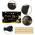 50th Birthday Celebration Banner Black Gold Sign Poster 71x44 Inch