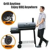 Avger Charcoal Grill Offset Smoker - Outdoor Portable Barrel BBQ Smoker ...