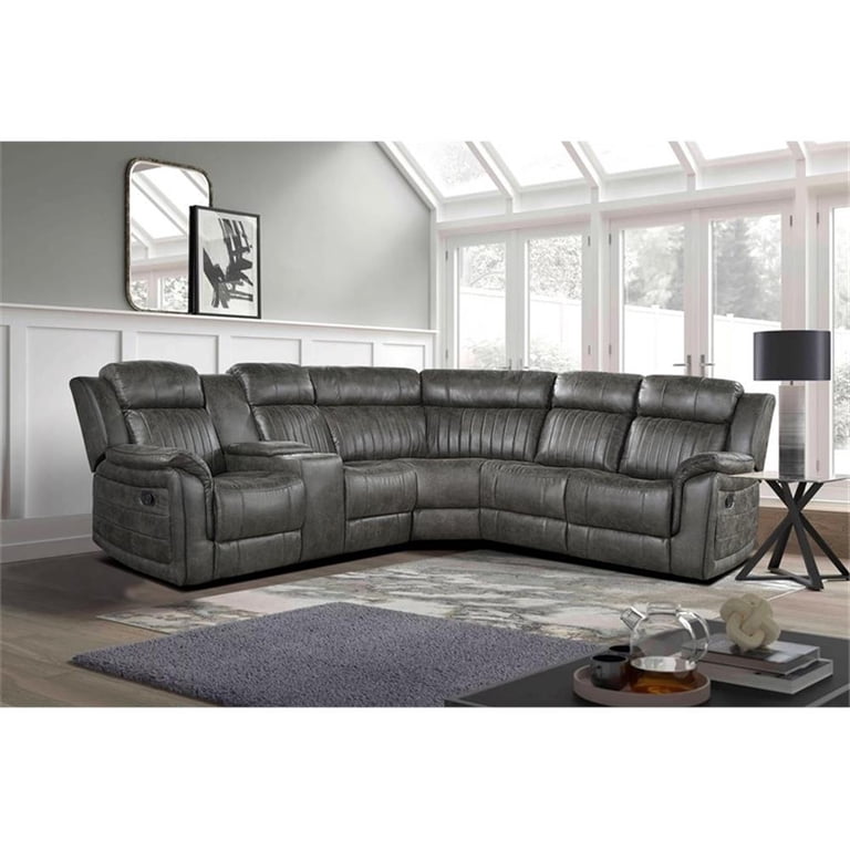 Microfiber Reclining Sectional Sofa Modern Microfiber Sectional Sofa