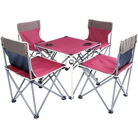 CHHCYH Folding Outdoor Chair Camping Table Chairs Set Folding Table ...