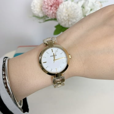 Fossil Women's Virginia Three-Hand Day-Date, Rose Gold-Tone Stainless ...
