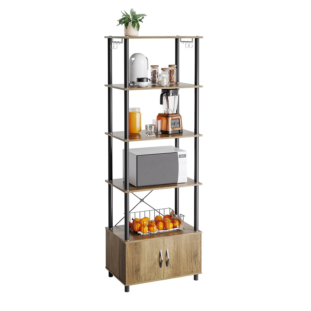 Bestier 5 Tier Kitchen Baker's Rack with Storage Cabinet Microwave ...