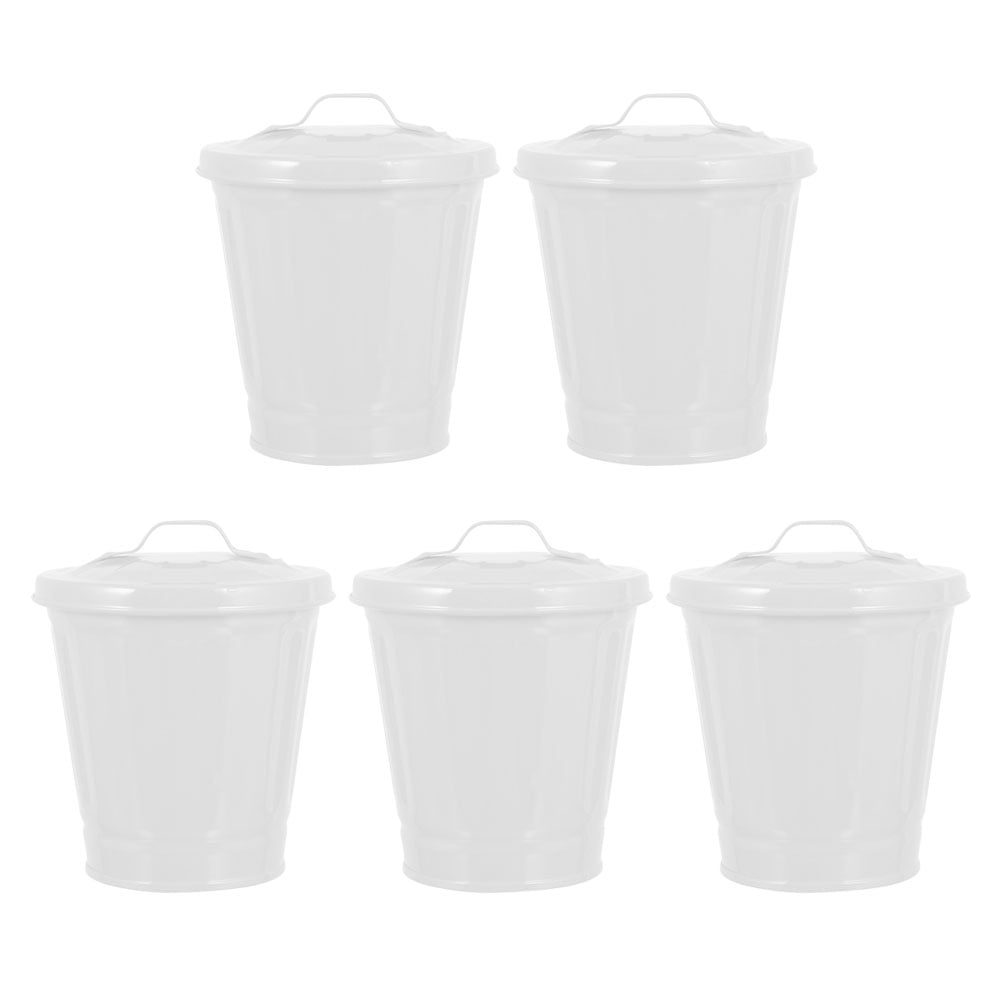 Frcolor Trash Metal Holder Can Garbage Container Bin Mini Galvanized frcolor-trash-metal-holder-can-garbage-container-bin-mini-galvanized
