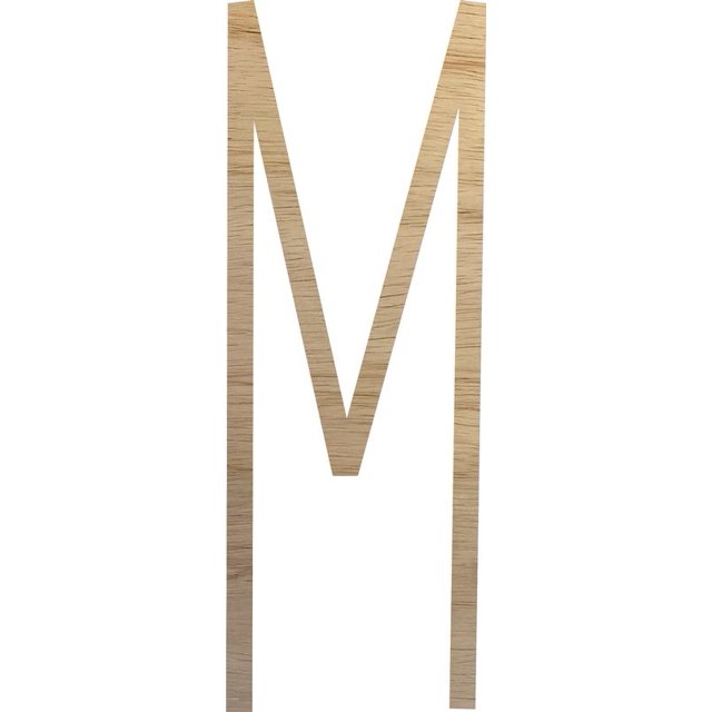 Unfinished Wood Letter M, Real Wooden 14'' Alphabet Letter, Wall ...