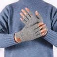 AYPOW Winter Thermal Fingerless Gloves, Warm Knitted Half Finger ...