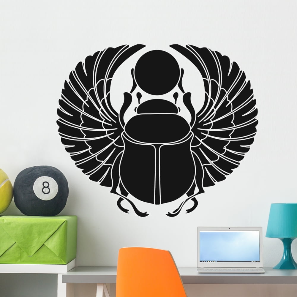 Black Ancient Egyptian Scarab Wall Decal Wallmonkeys Peel and Stick ...