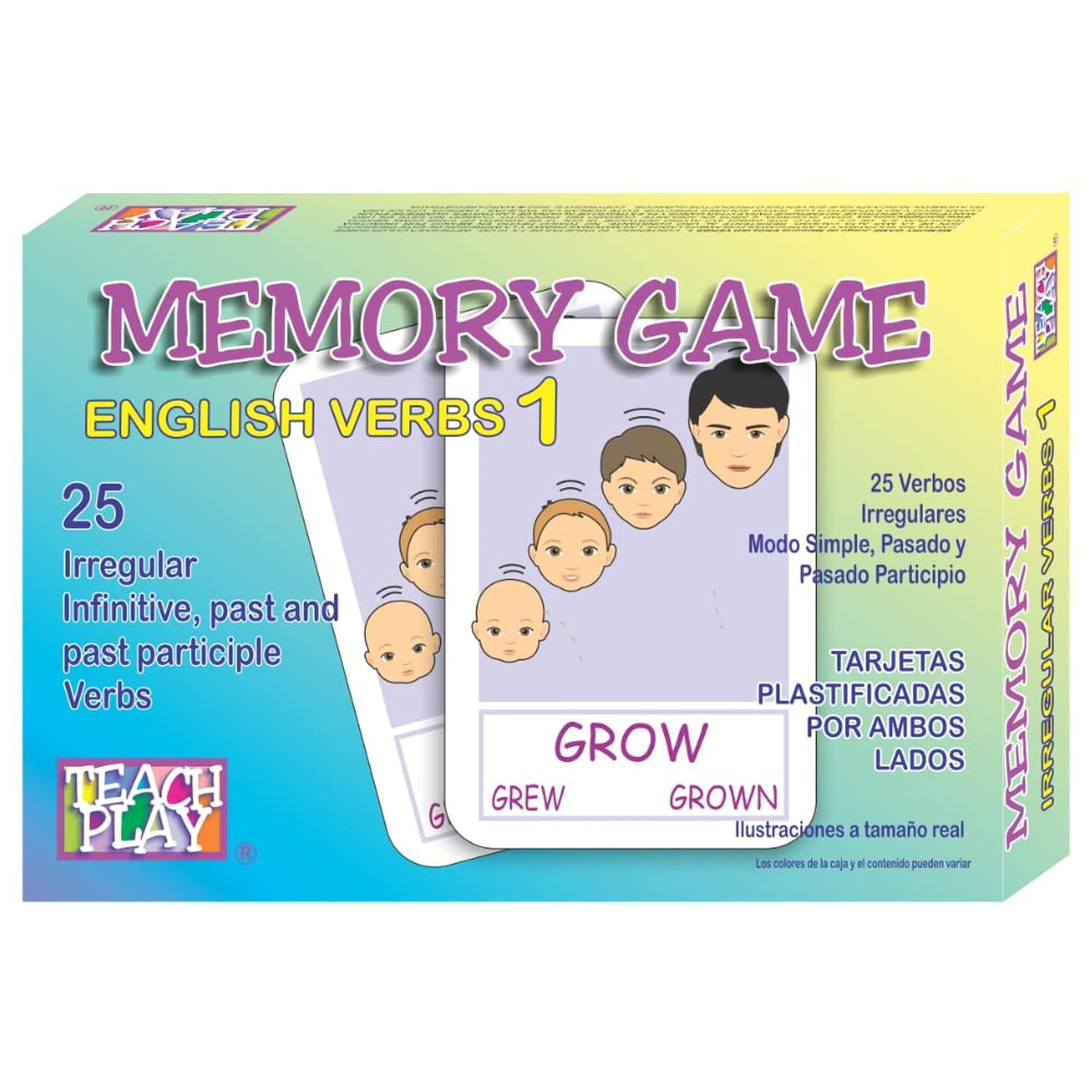TEACH PLAY | Juego de Memoria para Niños y Adolescentes de 25 Verbos ...