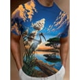 3D summer new Zejing Qihe short-sleeved digital printing design T-shirt ...