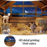 10x8ft Christmas Nativity Backdrop Nativity Stable Scene Backdrops Farm ...