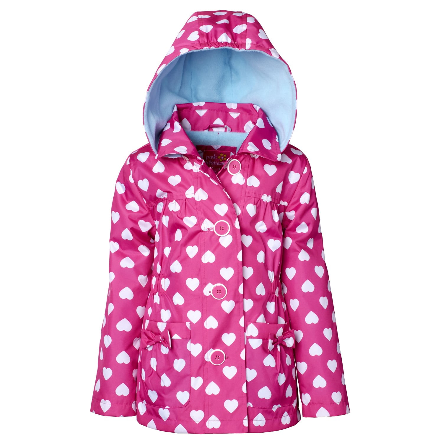 Girl's Heart Print Lightweight Jacket with Removable Hood - Walmart.com