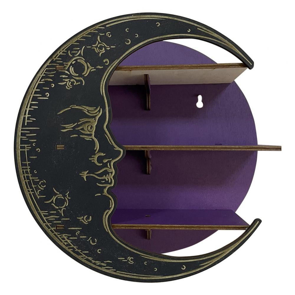 Moon Crystal Shelf Moon Shaped Storage Shelf Wall Mounted 3 Tier Home ...