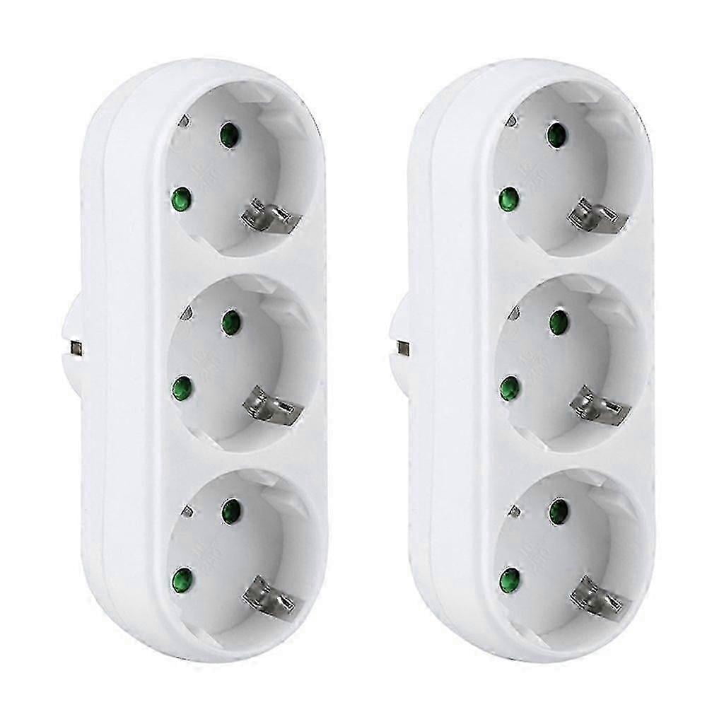 2 Stk 3-Fach Steckdosenadapter, 3-fach Mehrfachstecker ...