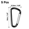 5 Pcs Metal Spring Loaded Gate Screw Lock Carabiner Hook Black ...