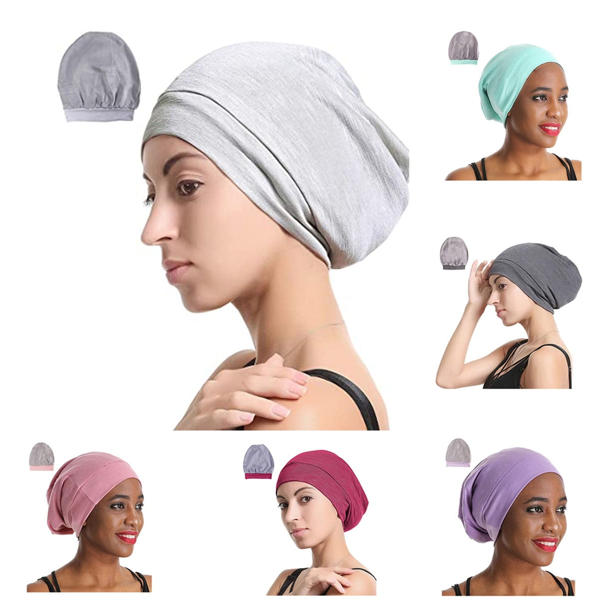 Hair Wrap Bonnet Silk Lined Night Sleep Cap , Hair Wraps for Sleeping ...
