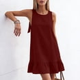 biudgviw Summer Dresses for Women Ruffle Hem Sleeveless Crewneck Tank ...