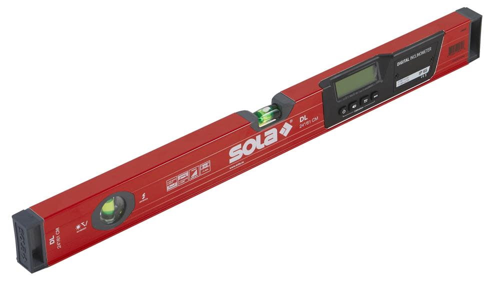 Sola 24" Big Red Aluminum Digital Box Beam Level with Two 60% Magnified ...