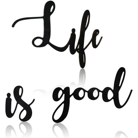 Set of Life is Good Wooden Cutout Sign, Rustic Life is Good Sign Wood ...