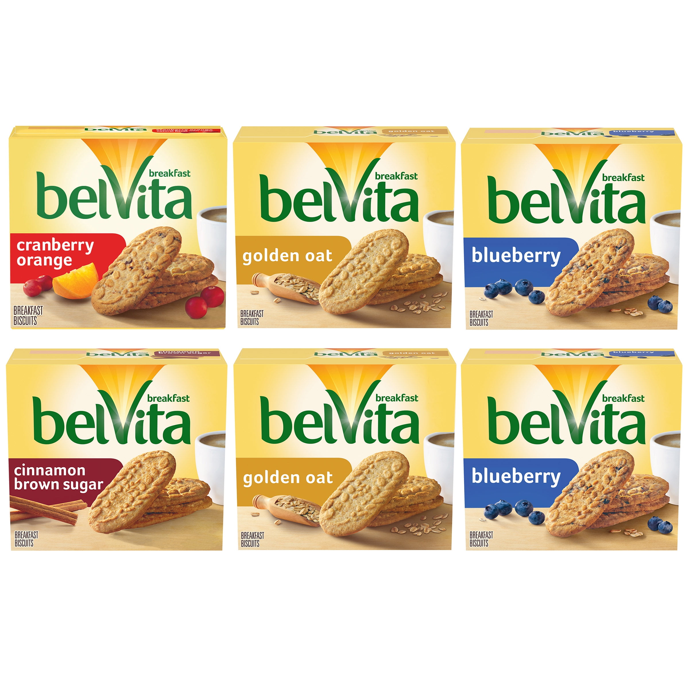 belVita Breakfast Biscuits Variety Pack, 4 Flavors, 6 Boxes of 5 Packs ...