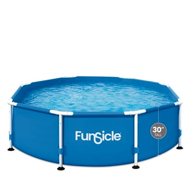 Funsicle 14 ft Oasis Round Above Ground Metal Frame Swimming Pool ...