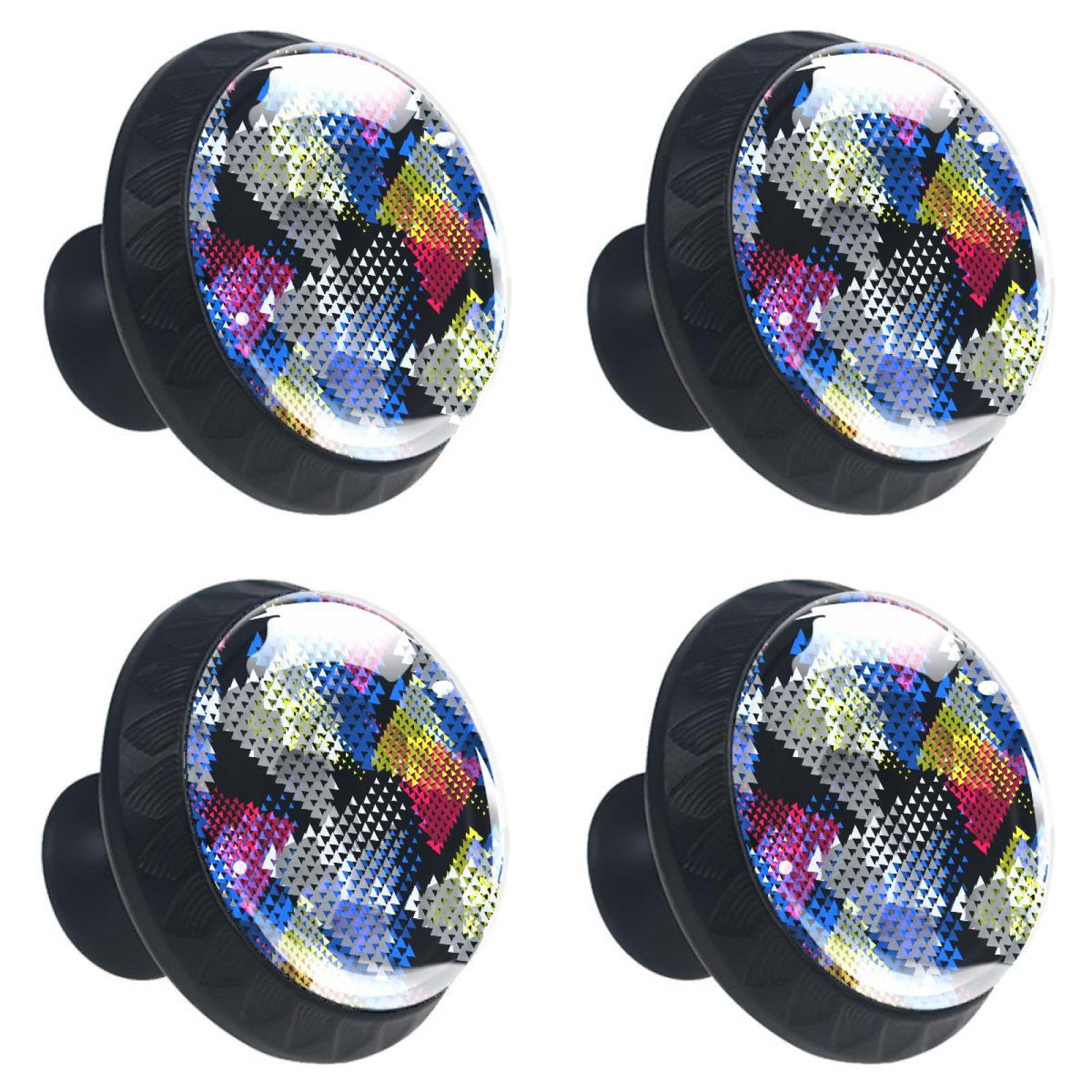 4 Pcs Abstract Graphics Knobs for Kitchen Cabinet Cupboard Dresser ...