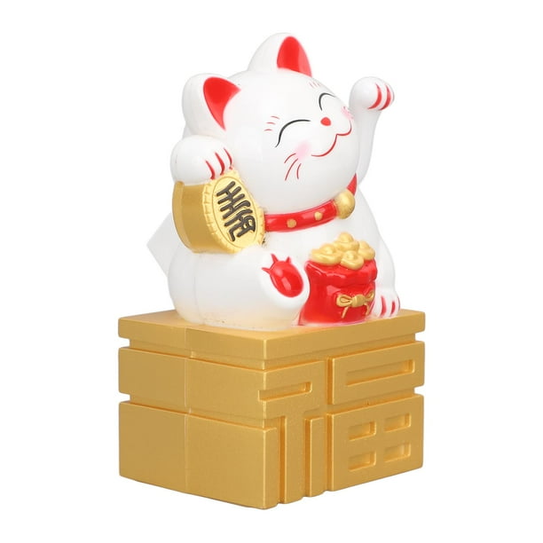 Lucky Beckoning Cat, 4in Solar Powered Waving Wealth Cat, Cute Waving ...