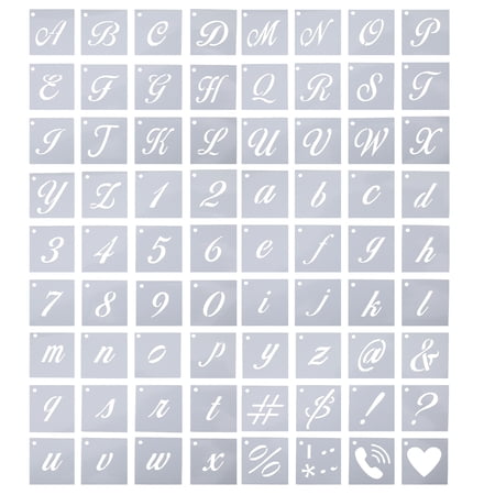 keepw 72pieces PET Made Letter Stencils Easy Operation Delicate Pattern ...