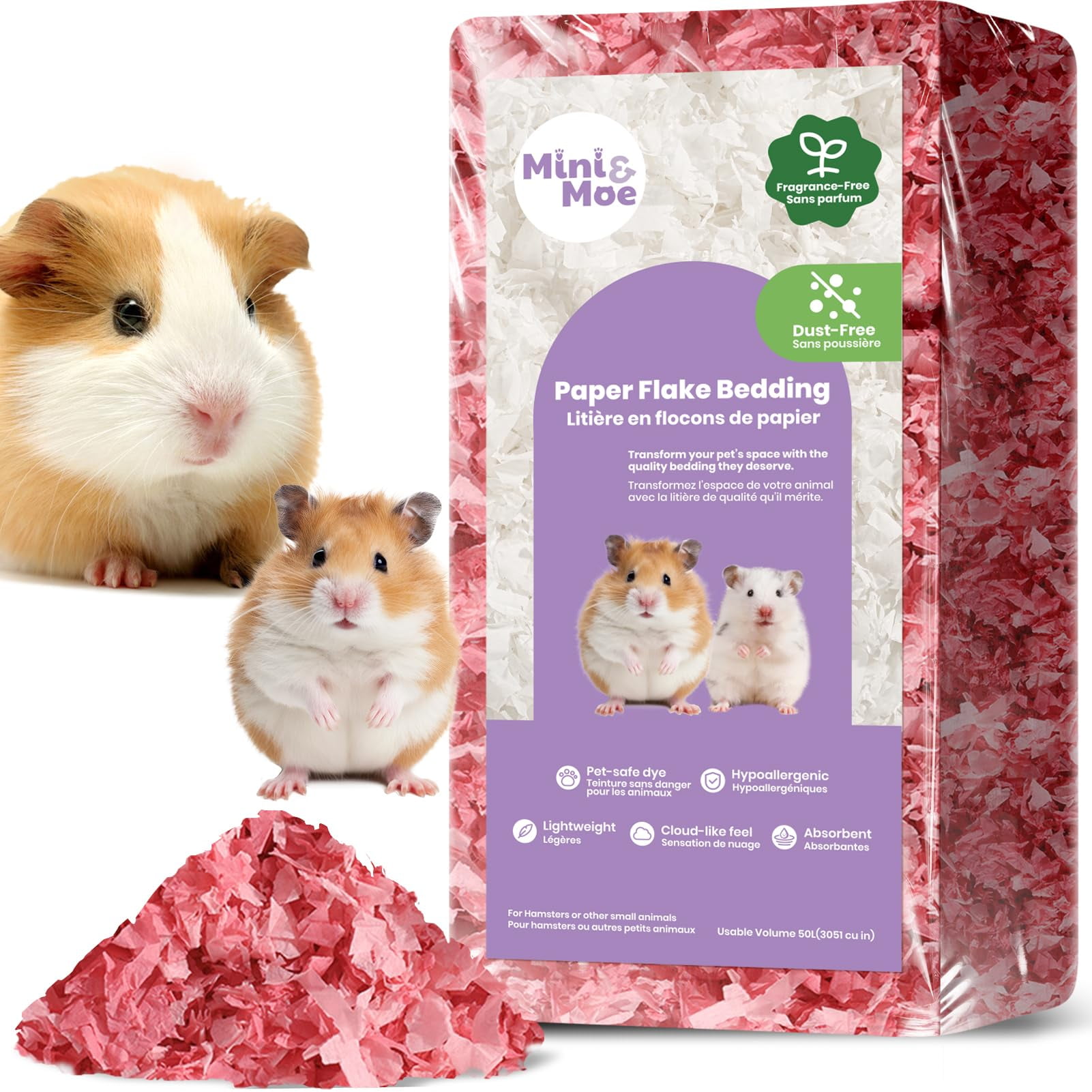 Mini&Moe Hamster Bedding 25 Liters: Dust-Free And Odor Control Moisture ...