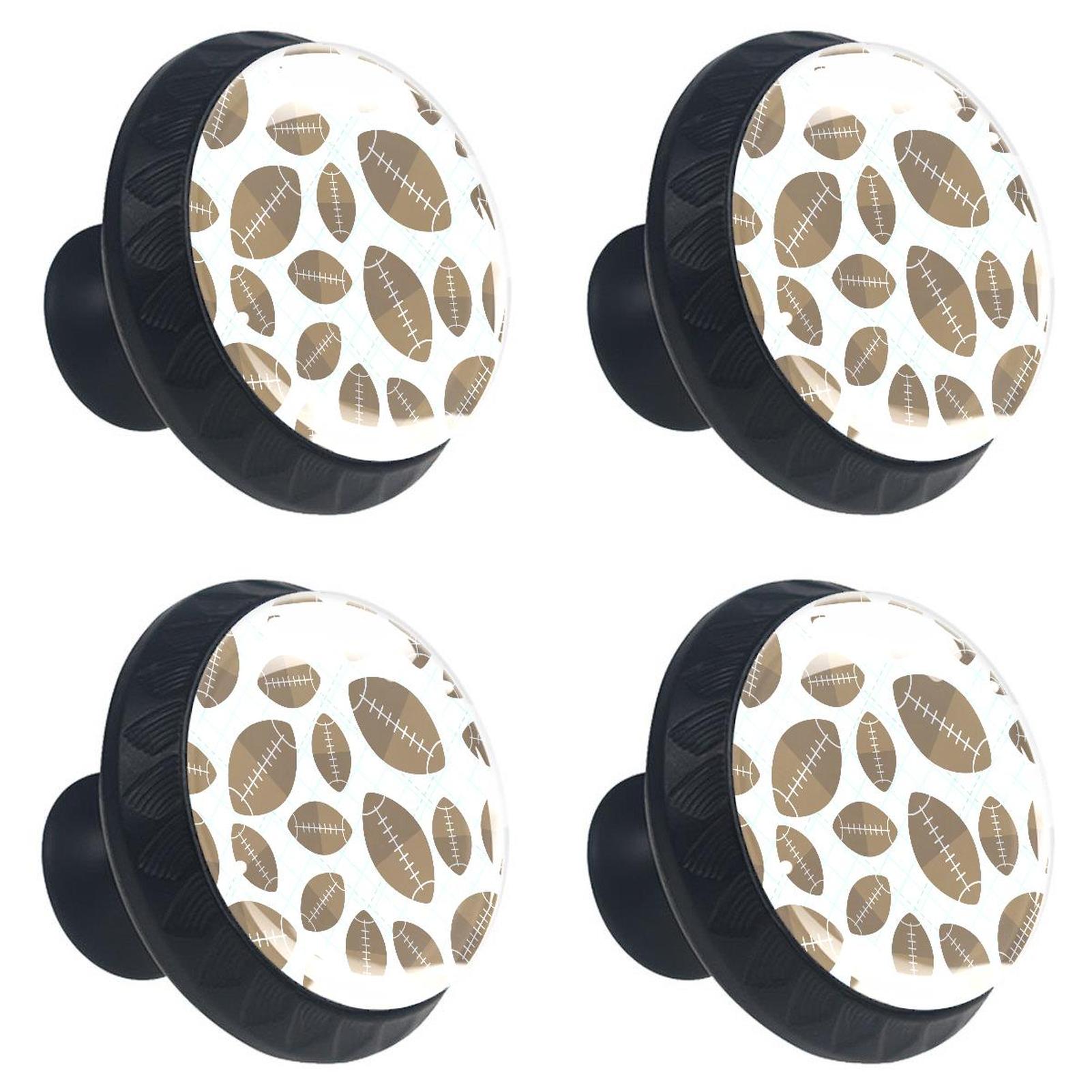 4 Pcs Football Knobs for Kitchen Cabinet Cupboard Dresser Bookcase ...