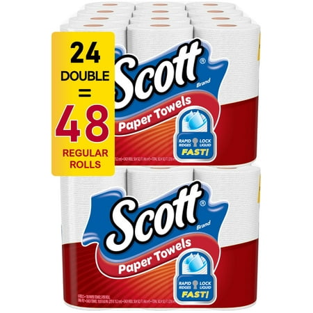 Scott Paper Towels, Choose-A-Sheet, 24 Double Rolls (=48 Regular Rolls ...