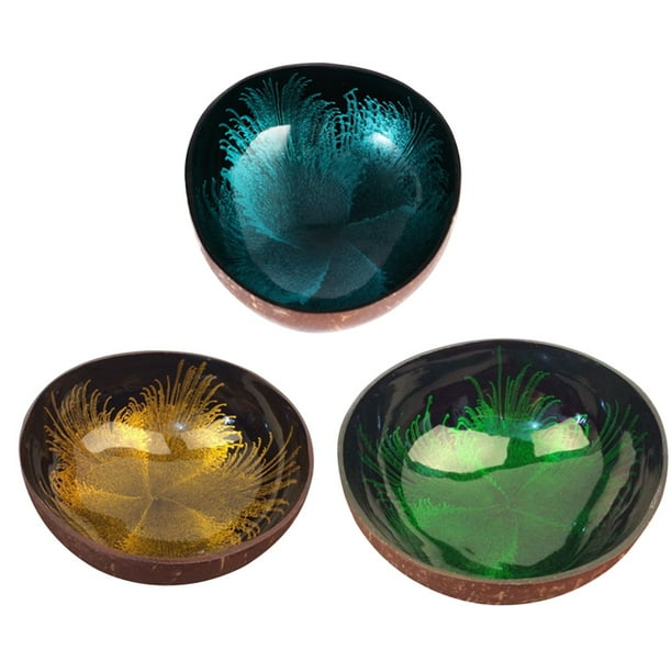 3PCS Natural Coconut Shell Storage Bowl Candy Container Nuts Holder ...