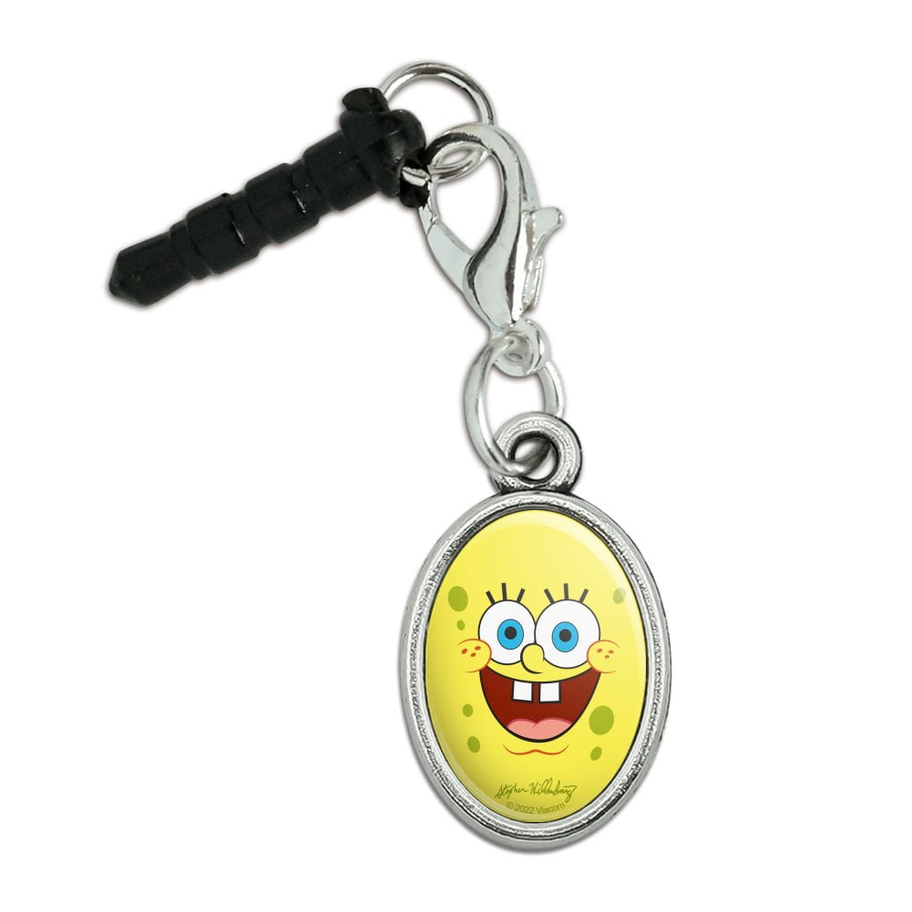 SpongeBob Goofy Smile Face Mobile Cell Phone Headphone Jack Oval Charm ...
