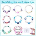 8Pcs 8 Colors Polymer Clay Plastic Imitation Pearl Glass Beads Stretch ...