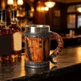AOOOWER Handmade Wooden Beer Mug with Stainless Steel Liners Rustics ...