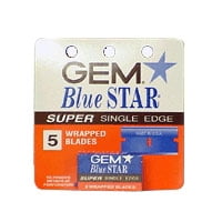 Gem Blue Star Super Blades Single Edge Wrapped Razor Blades - 5 Ea, 3 ...