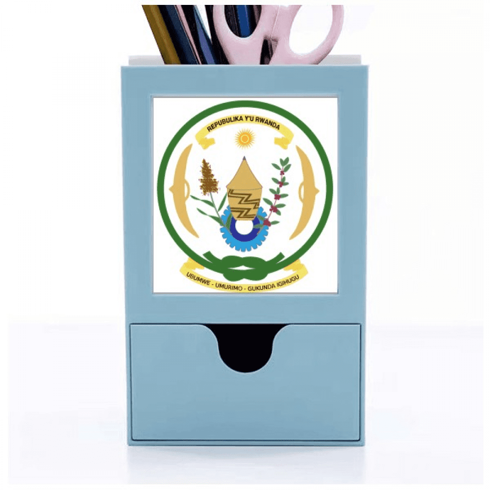 Rwanda Africa National Emblem Desk Supplies Organizer Pen Holder Card ...