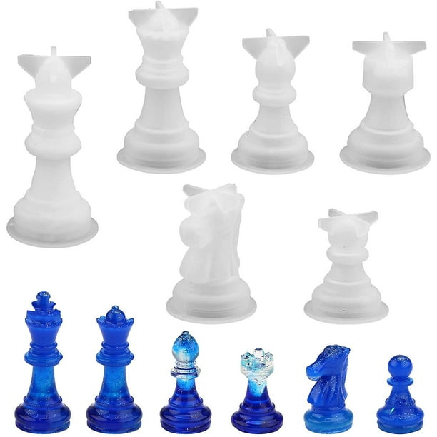 Silicone Chess Mold, 6 Pcs 3d Checkers Resin Mold International Drafts ...