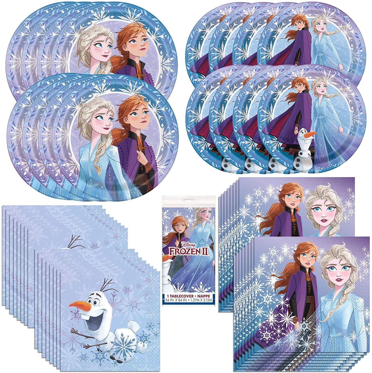 Frozen 2 Movie Party Bundle 8 Guests, Plates, Napkins, Table Cover ...