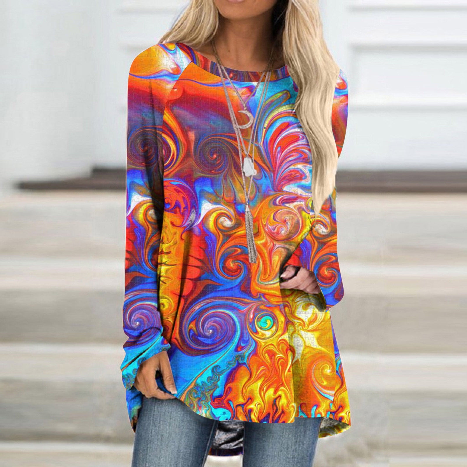 Zanvin Fall Shirts Sales Clearance Womens Casual Sexy Fashion Long