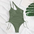 BaoFuBaoMei One Shoulder Swimsuits for Women 1 Piece Backless Bathing ...