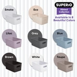 Decorative Plastic Storage Bins Organizer Baskets, White Smoke (Set of ...
