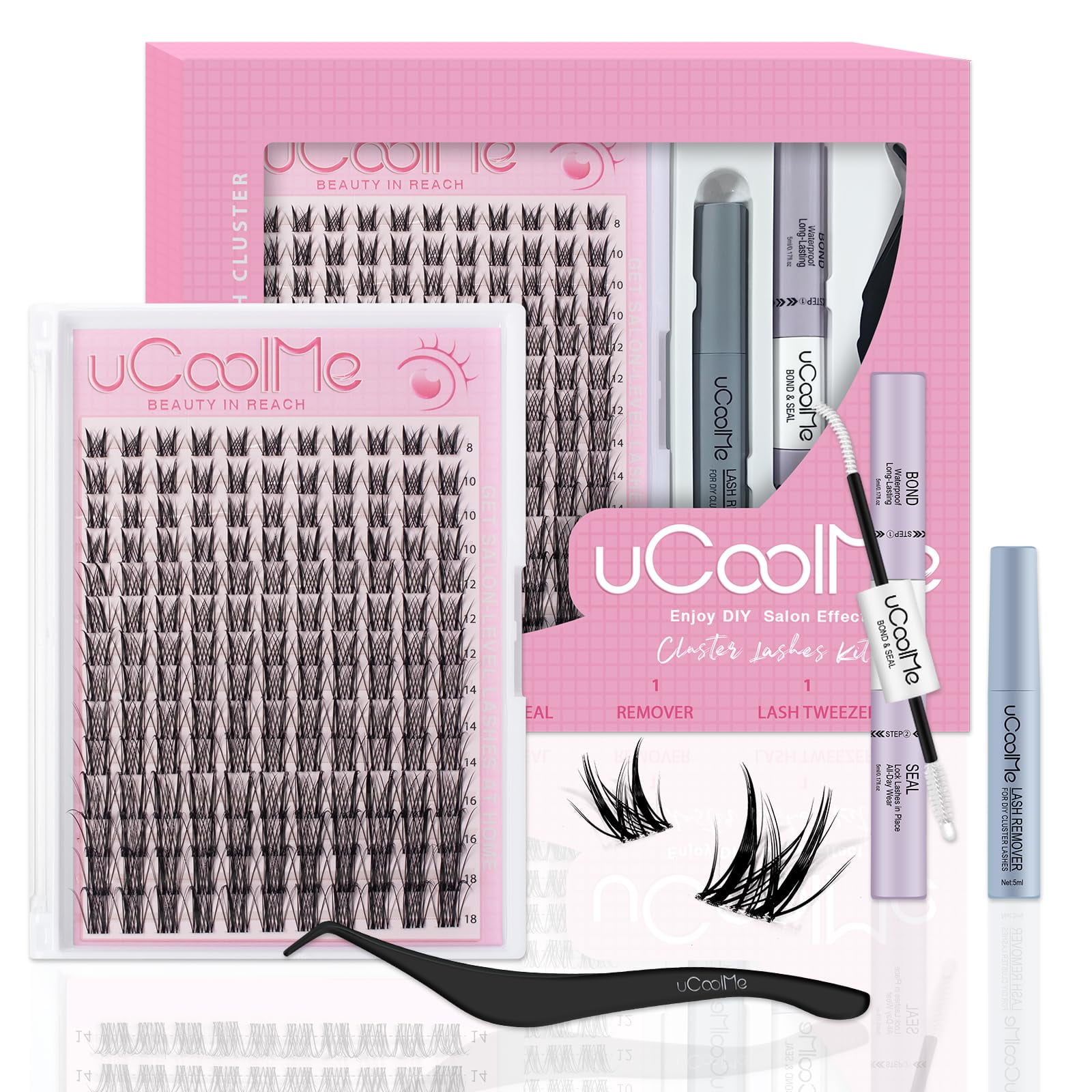 Kit Lash Clusters de pestañas naturales uCoolme Aphrodite C Curl ...