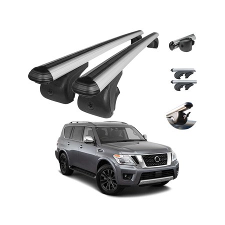 Silver Roof Rail Rack Alu Cross Bars Luggage Carrier For Nissan Armada ...