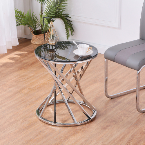 Set of 1 Round Glass Top Side Table for Living Room - Walmart.com