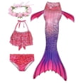 Kids Girls Mermaid Tail Bikini Set Swimwear Swimsuit Swimming Costume ...