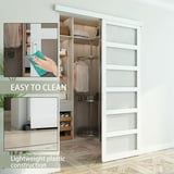 JUBEST 30"x84" White PVC Sliding Barn Door with Hardware Kit and Pull ...