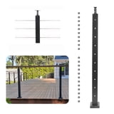 Wemily 36" Cable Railing Post Stainless Steel Adjustable Top, Drilled ...