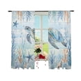 Blue Sea Turtle Sheer Curtains for Living Room Bedroom, Nautical ...