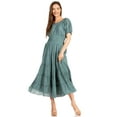 Sakkas Bohemian Summer Beach Cotton Crepe Smocked Peasant Gypsy ...