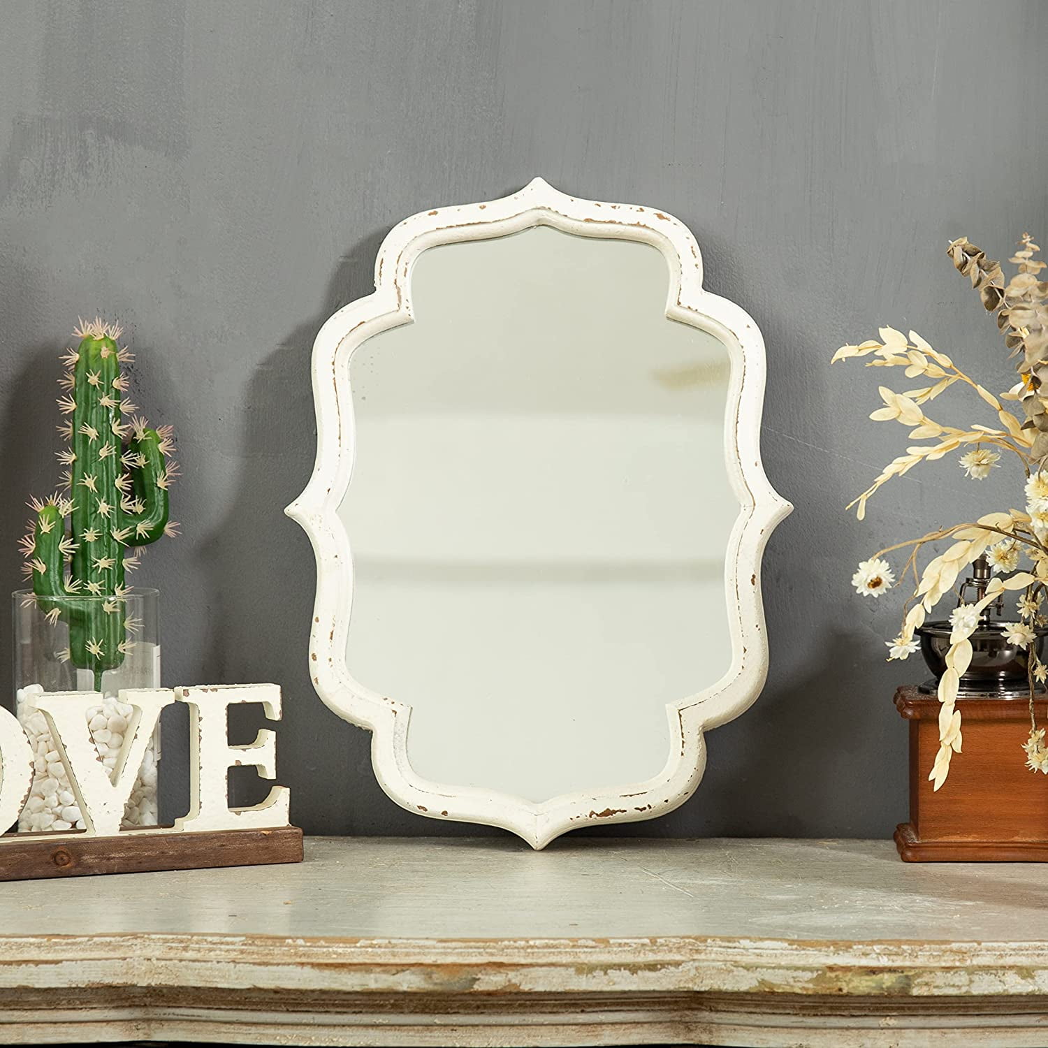Click here for Sintosin Vintage Scalloped Wall Mirror Decorative... prices